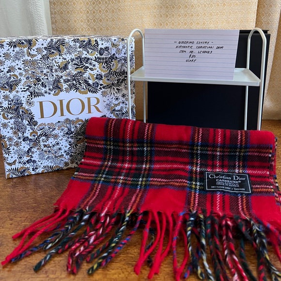 Dior | Accessories | Vintage Christian Dior Cashluxe Plaid Fringe Scarf ...